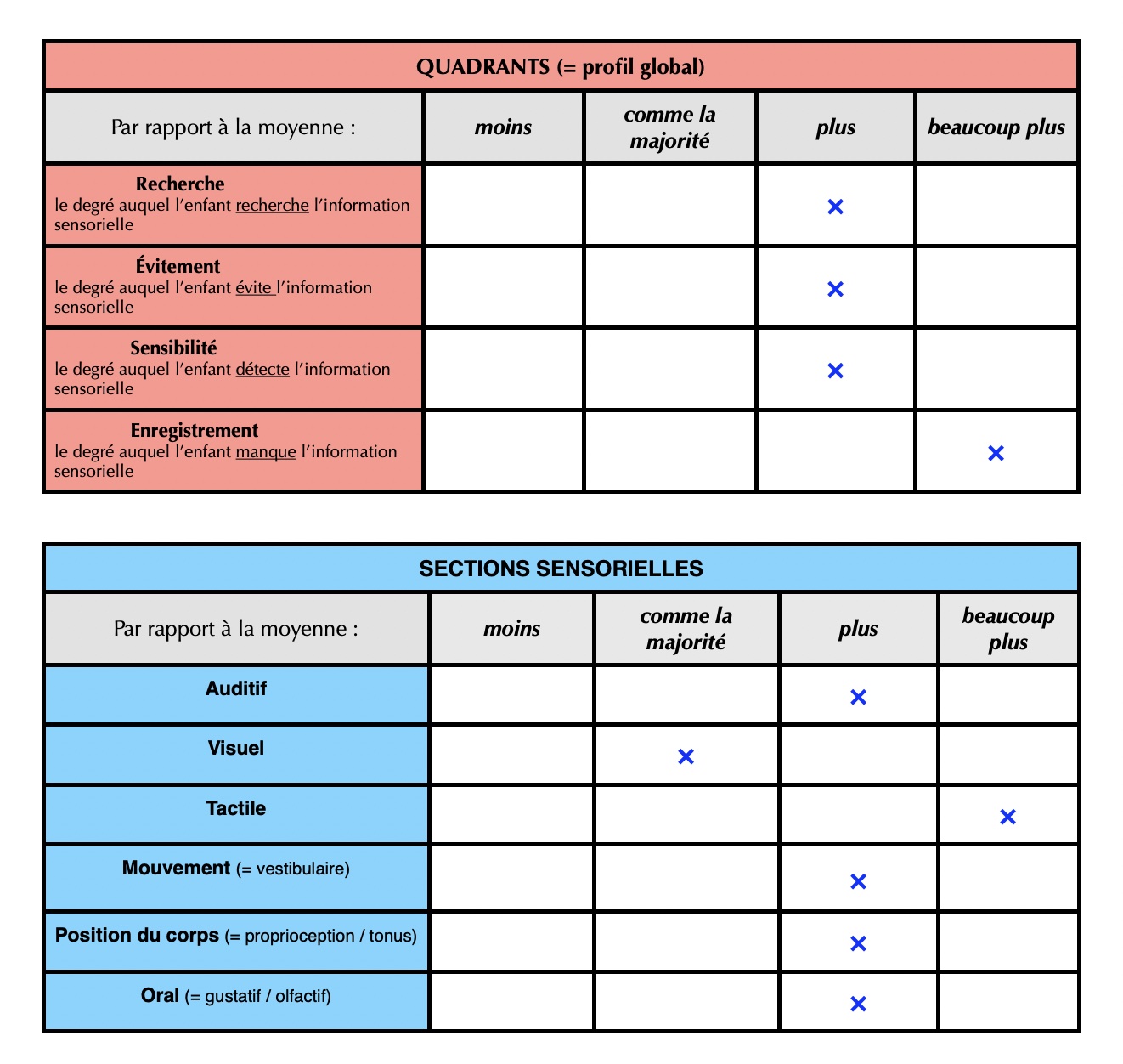 profil sensoriel et programme d'intervention